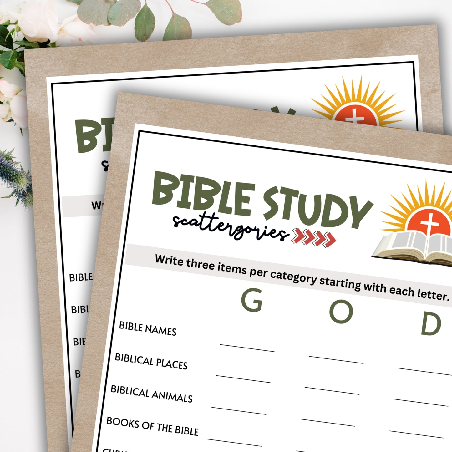 Bible Study Scattergories – Party Prints Press