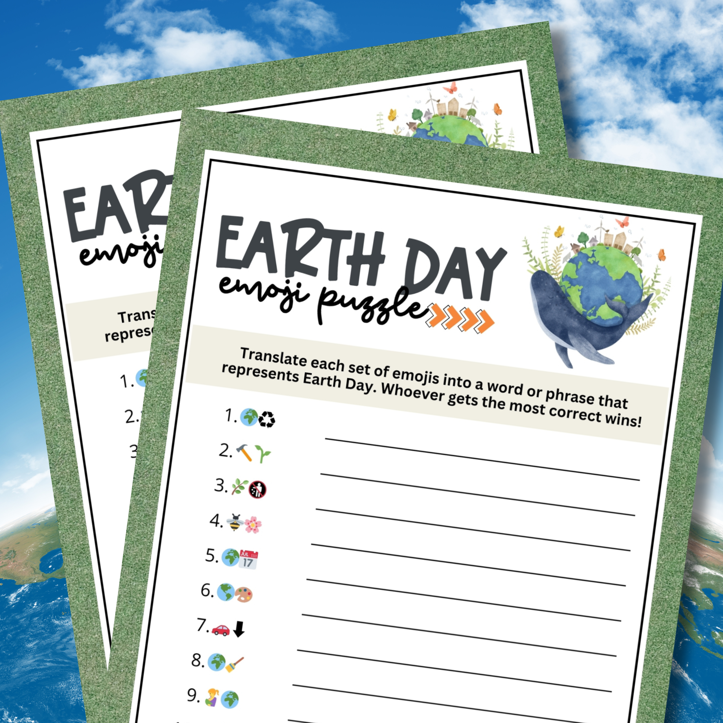 Earth Day Emoji Pictionary – Party Prints Press