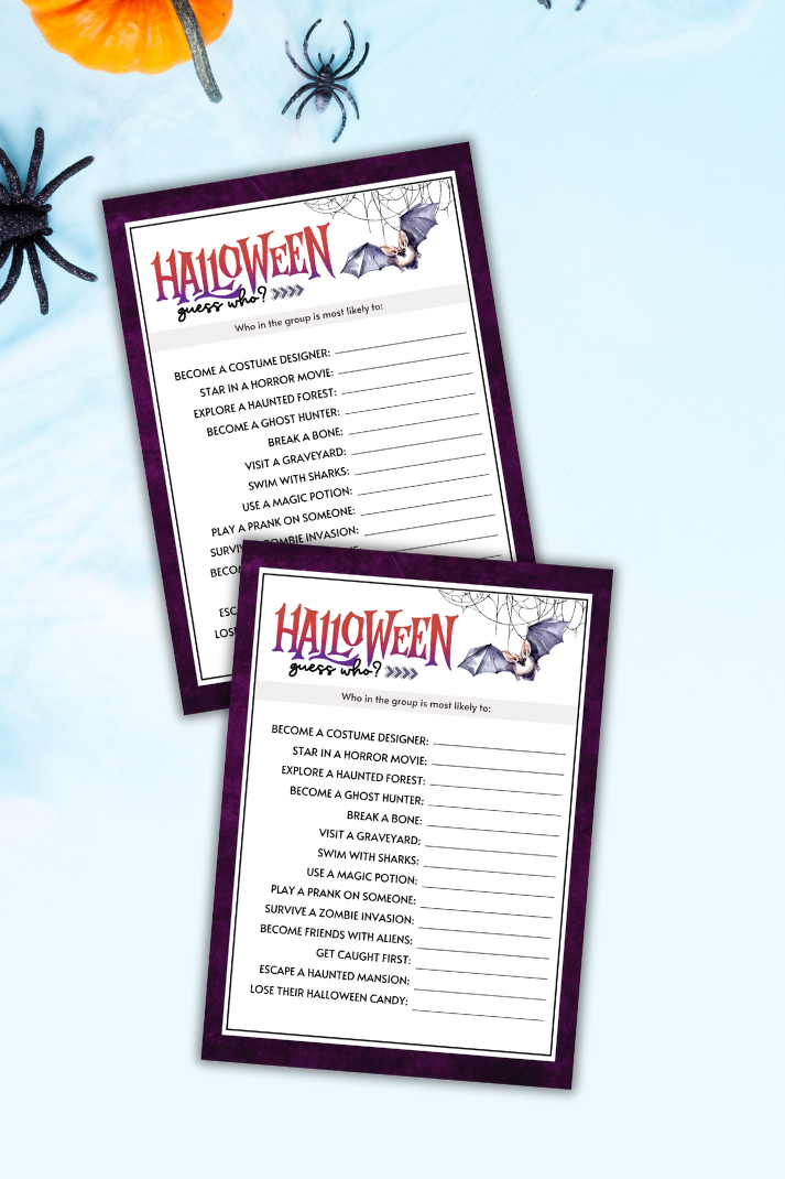 Halloween Guess Who – Party Prints Press