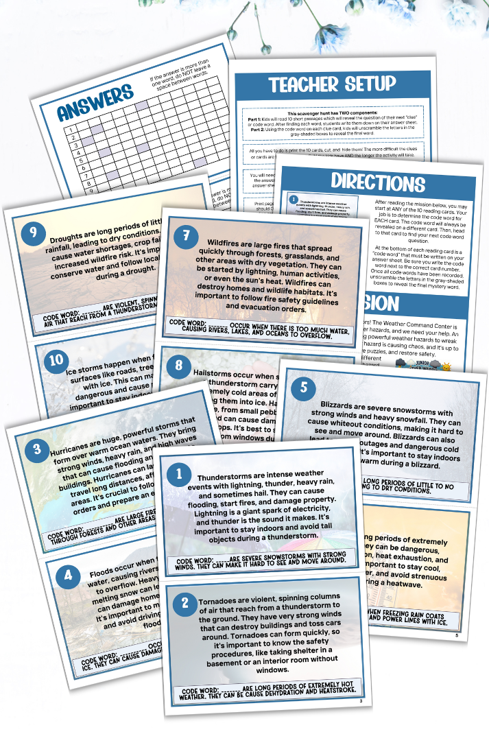 Weather Hazards Scavenger Hunt (Ages 8-11) – Party Prints Press